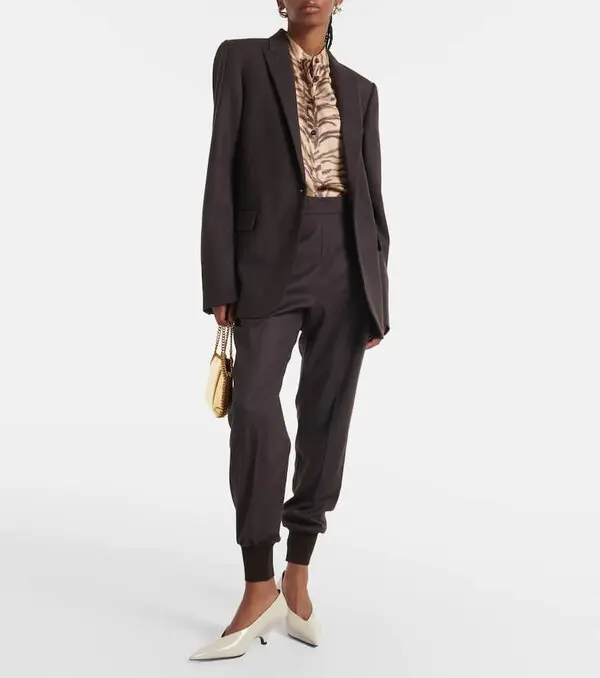 Stella McCartney Wool Flannel Sweatpants - Brown