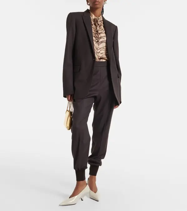 Stella McCartney Wool Flannel Sweatpants - Brown