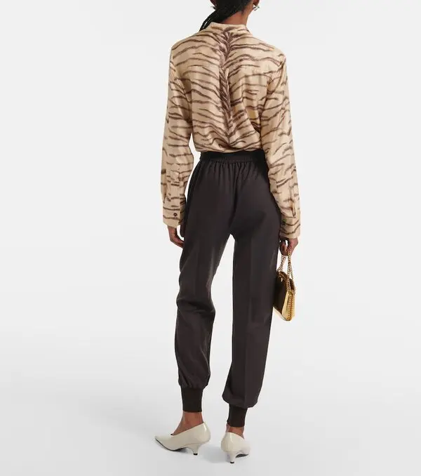 Stella McCartney Wool Flannel Sweatpants - Brown
