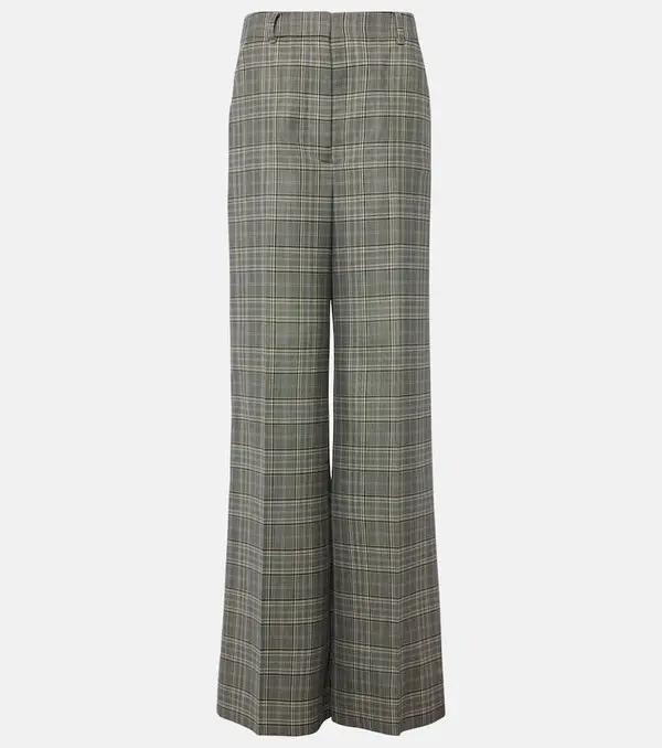 Stella McCartney Checked Wool Flared Pants