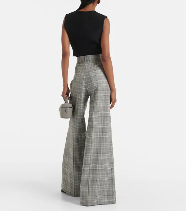 Stella McCartney Checked Wool Flared Pants