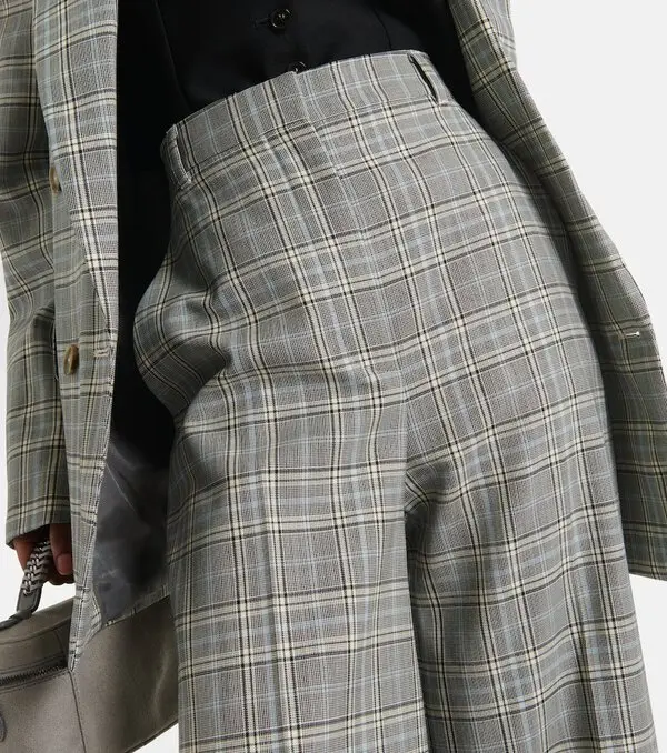 Stella McCartney Checked Wool Flared Pants