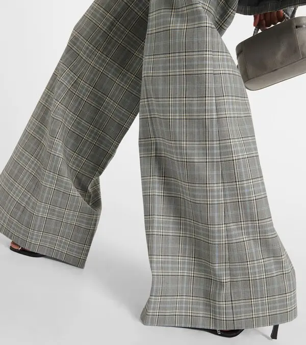 Stella McCartney Checked Wool Flared Pants