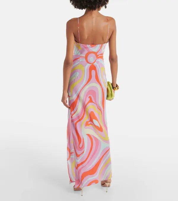 Emilio Pucci Marmo Silk Slip Dress - Pink