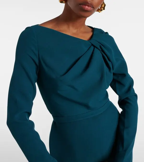 Safiyaa Manya Gathered Crêpe Top - Green