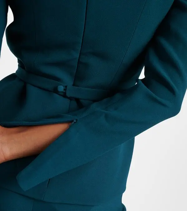 Safiyaa Manya Gathered Crêpe Top - Green