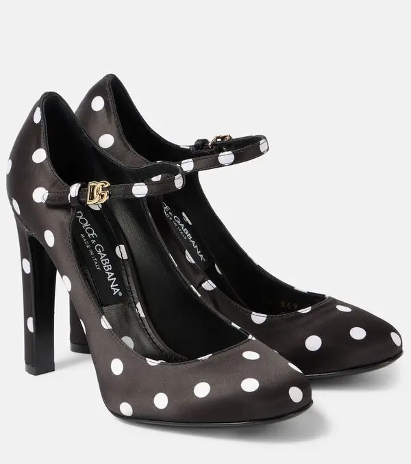 Dolce & Gabbana Sharon Polka-dot Mary Jane Pumps - Black
