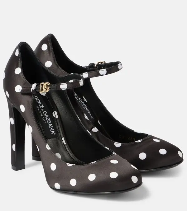 Dolce & Gabbana Sharon Polka-dot Mary Jane Pumps - Black