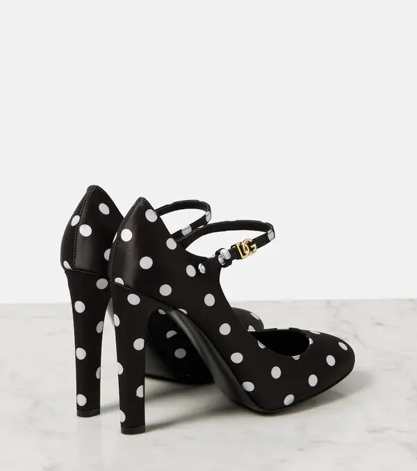 Dolce & Gabbana Sharon Polka-dot Mary Jane Pumps - Black