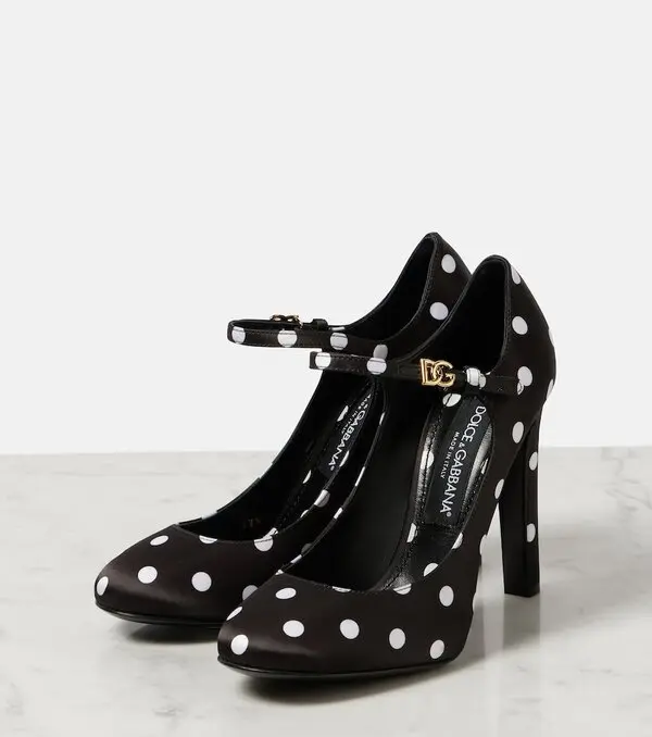 Dolce & Gabbana Sharon Polka-dot Mary Jane Pumps - Black