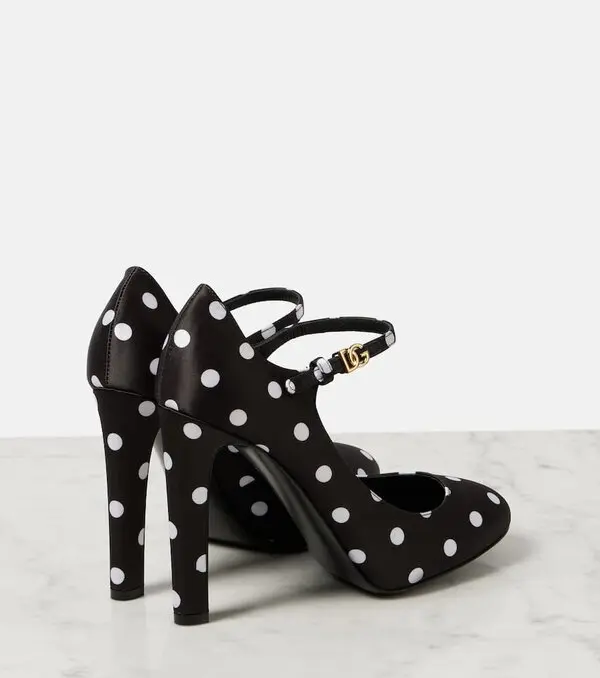 Dolce & Gabbana Sharon Polka-dot Mary Jane Pumps - Black