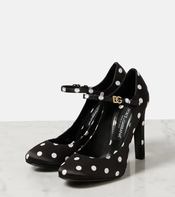 Dolce & Gabbana Sharon Polka-dot Mary Jane Pumps - Black