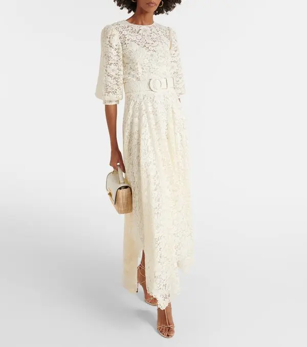 costarellos lace midi dress Strapless crystal-embellished corded lace midi dress - navy