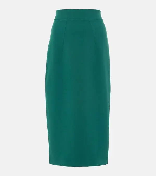 Safiyaa Hokuku Crêpe Pencil Skirt - Green