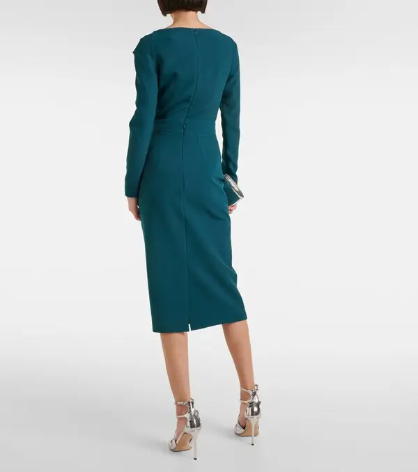 Safiyaa Hokuku Crêpe Pencil Skirt - Green