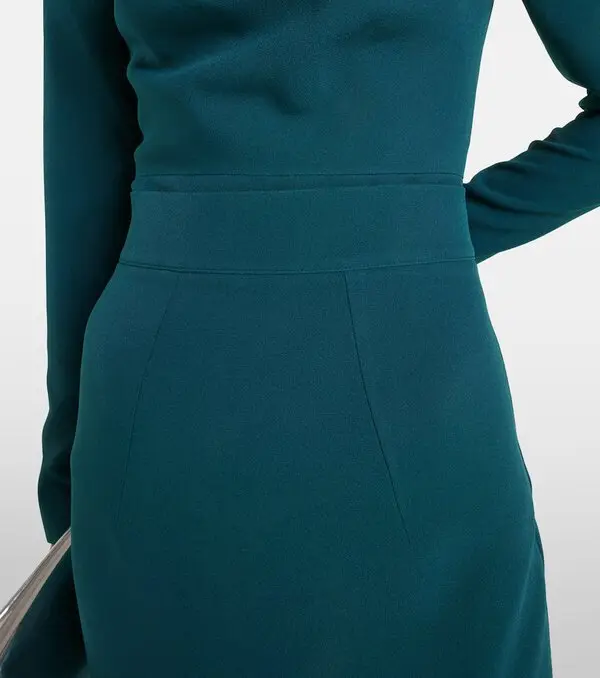Safiyaa Hokuku Crêpe Pencil Skirt - Green
