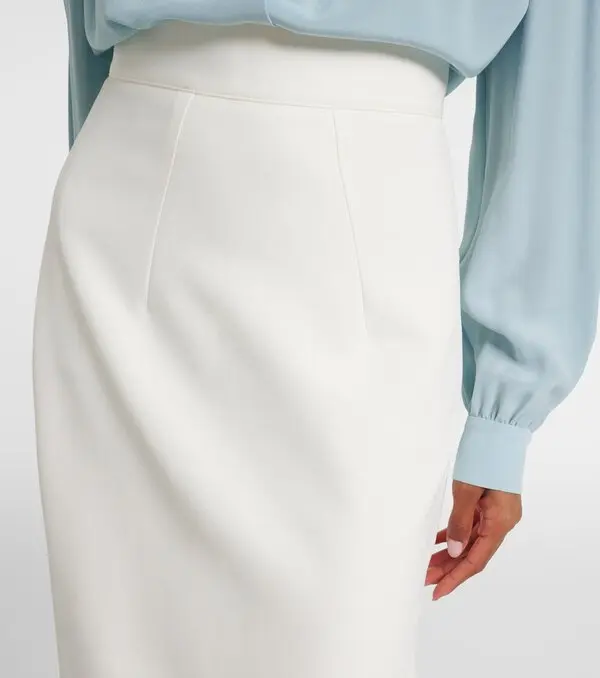 Safiyaa Hokuku Crêpe Pencil Skirt - White