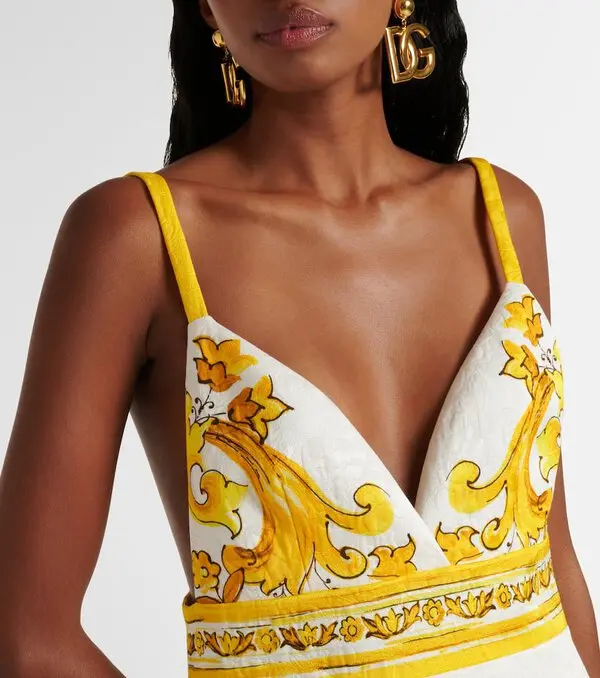 Dolce & Gabbana Majolica Cotton-blend Brocade Minidress - Multicoloured