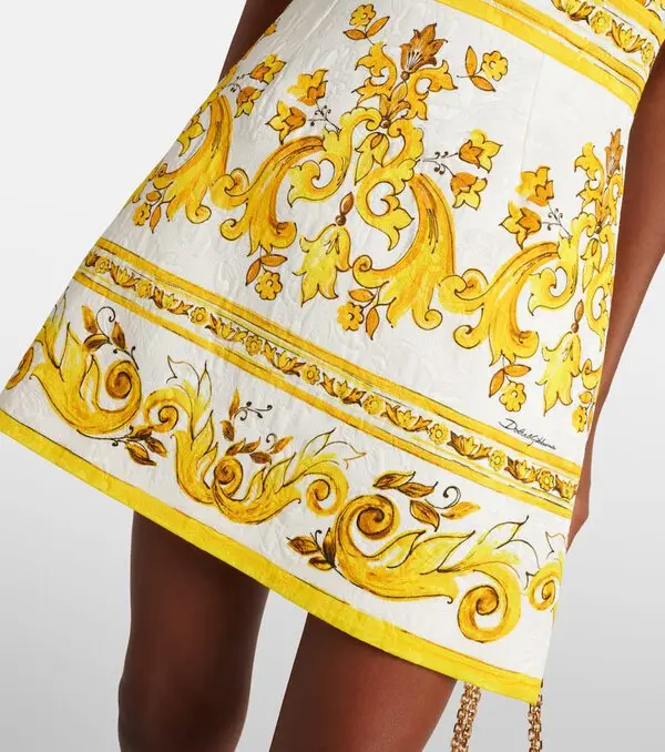 Dolce & Gabbana Majolica Cotton-blend Brocade Minidress - Multicoloured