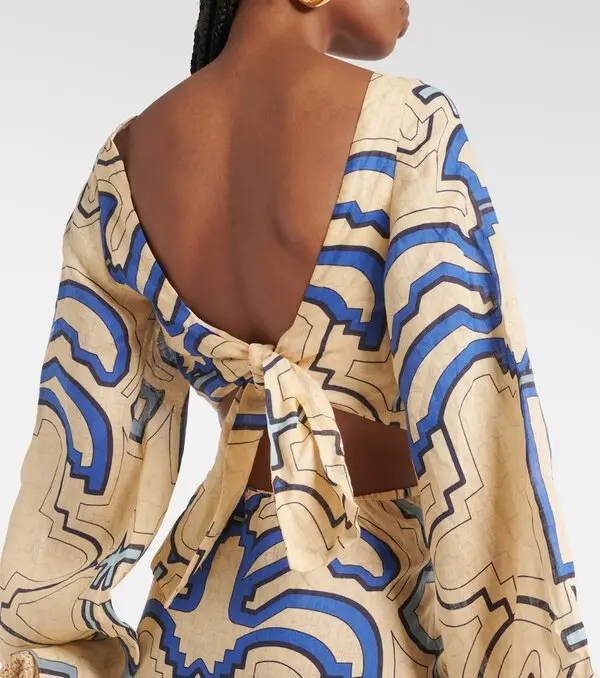 Johanna Ortiz Linen Midi Dress