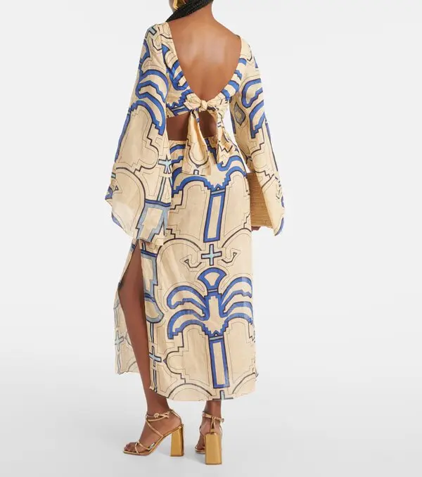 Johanna Ortiz Linen Midi Dress