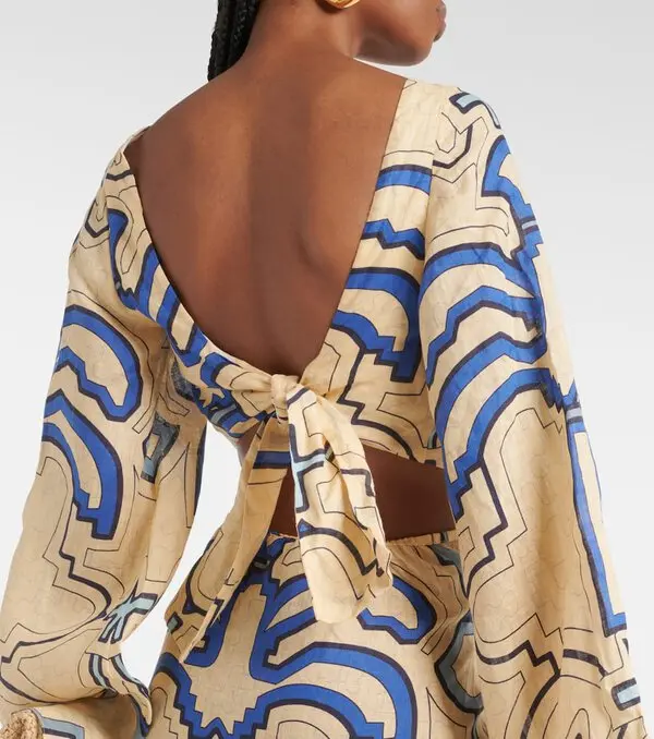Johanna Ortiz Linen Midi Dress