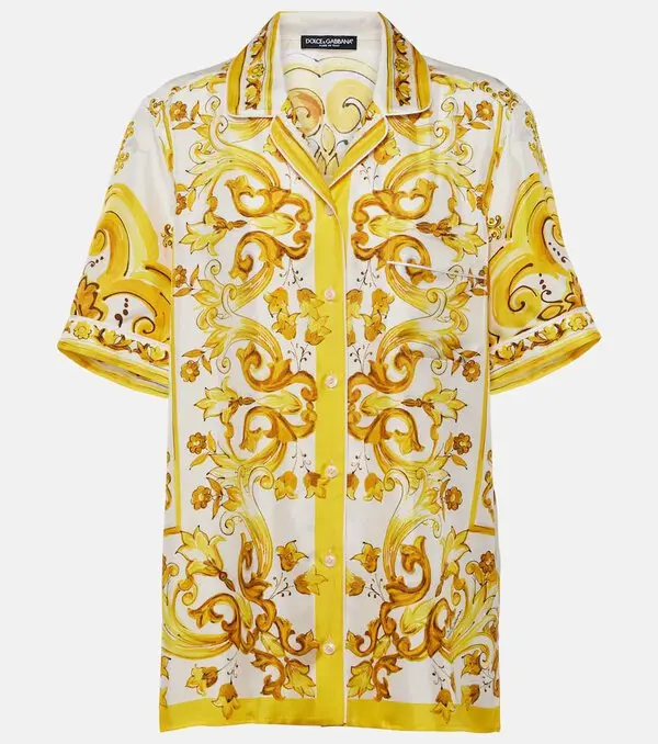 Dolce & Gabbana Majolica Print Silk Twill Shirt - Multicoloured