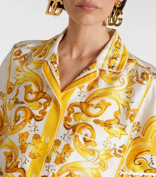 Dolce & Gabbana Majolica Print Silk Twill Shirt - Multicoloured