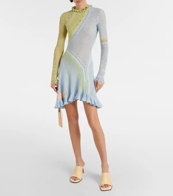 ROBERTA EINER Ali Open-knit Cotton Minidress