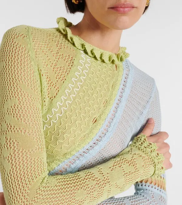 ROBERTA EINER Ali Open-knit Cotton Minidress