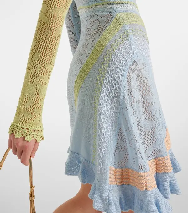 ROBERTA EINER Ali Open-knit Cotton Minidress