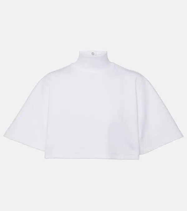 Alaïa Cotton Turtleneck Top - White