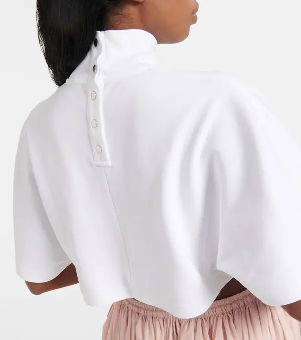 Alaïa Cotton Turtleneck Top - White