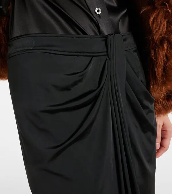 TOM FORD Draped Jersey Midi Skirt