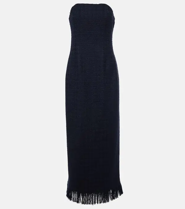 Oscar De La Renta Tweed Bustier Dress