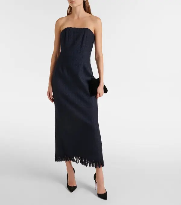 Oscar De La Renta Tweed Bustier Dress
