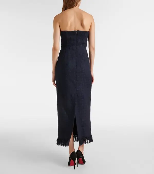 Oscar De La Renta Tweed Bustier Dress