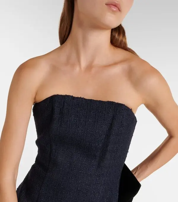 Oscar De La Renta Tweed Bustier Dress