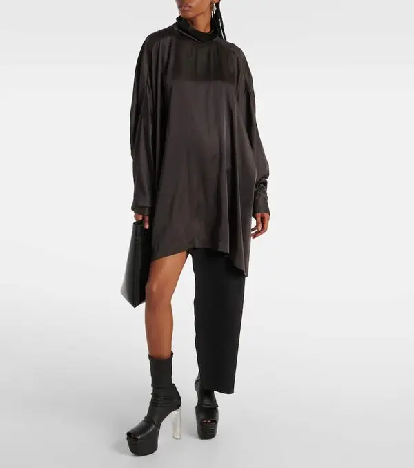 Rick Owens Jumbo Turtleneck Top - Black