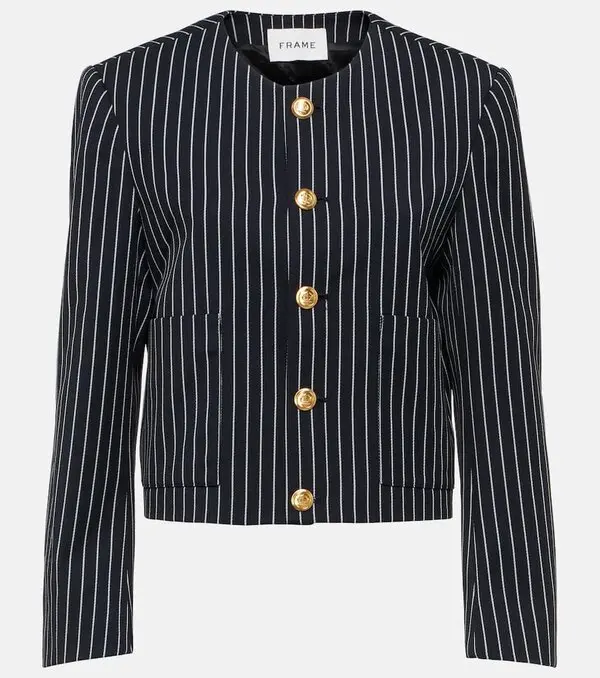 FRAME Pinstripe Jacket - Blue