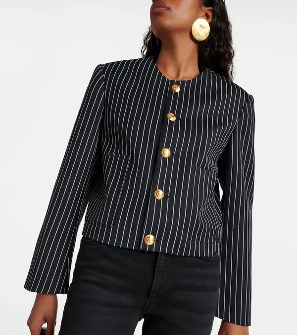 FRAME Pinstripe Jacket - Blue
