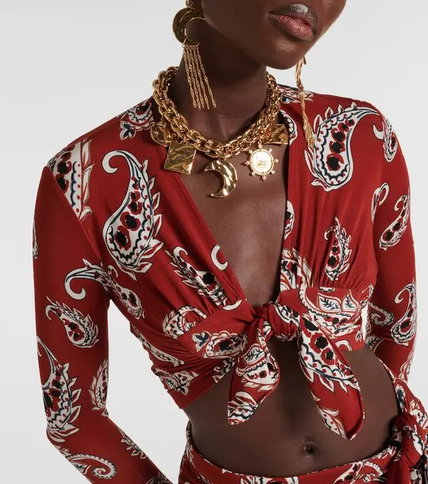 Rabanne Paisley Crop Top