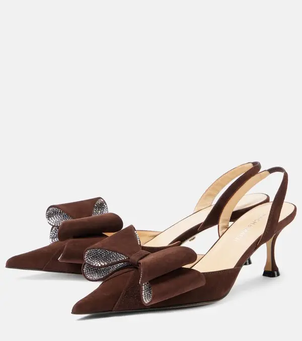 Mach & Mach Le Cadeau 65 Suede Pumps - Brown