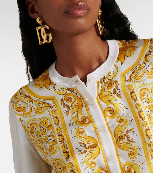 Dolce & Gabbana Majolica Print Silk Twill Cardigan - Multicoloured