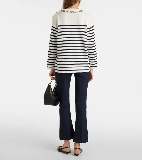 Valentino Garavani Embroidered Cotton Sweater - Blue
