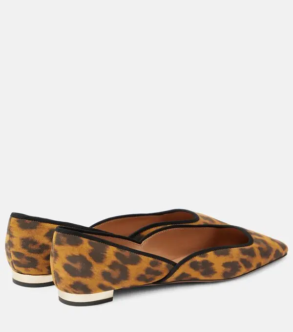 AQUAZZURA Maia Flay Leather Ballet Flats - Orange