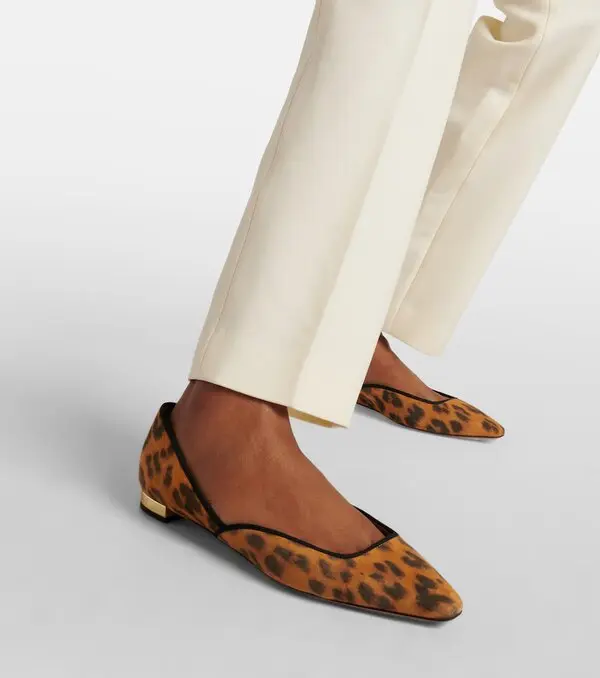 AQUAZZURA Maia Flay Leather Ballet Flats