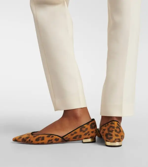 AQUAZZURA Maia Flay Leather Ballet Flats