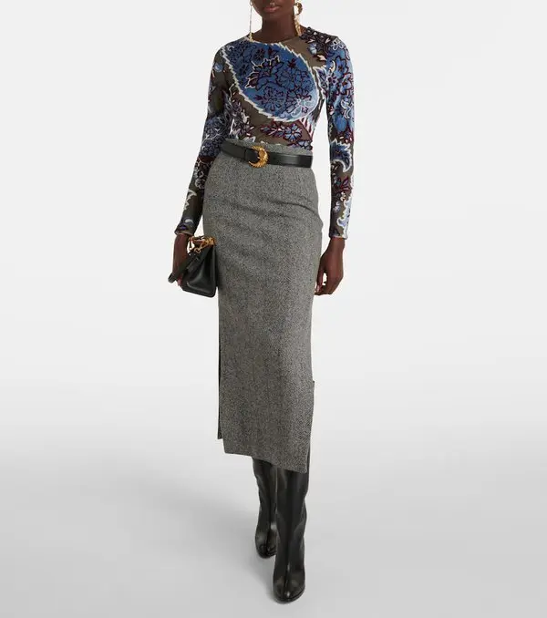 Etro Wool-blend Pencil Skirt