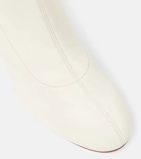 Khaite Apollo Leather Ankle Boots - White